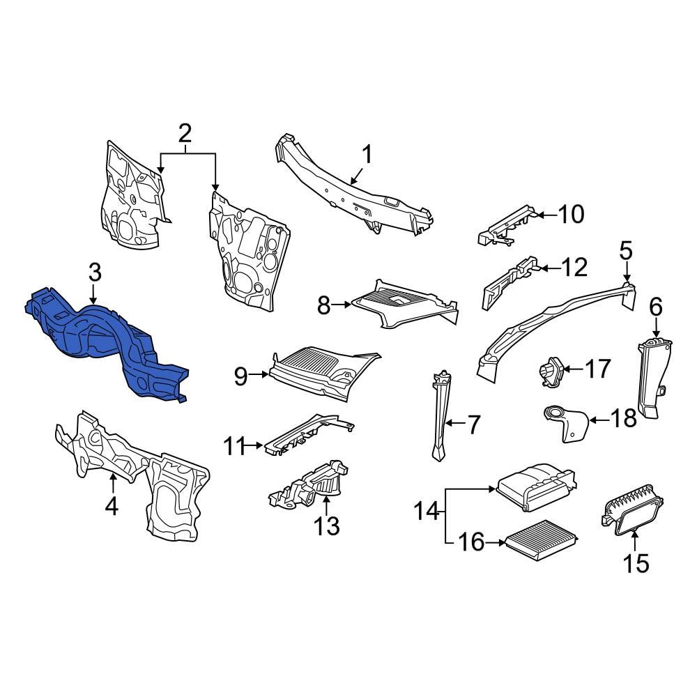 Mercedes-Benz OE 2136200501 - Cowl Panel Reinforcement