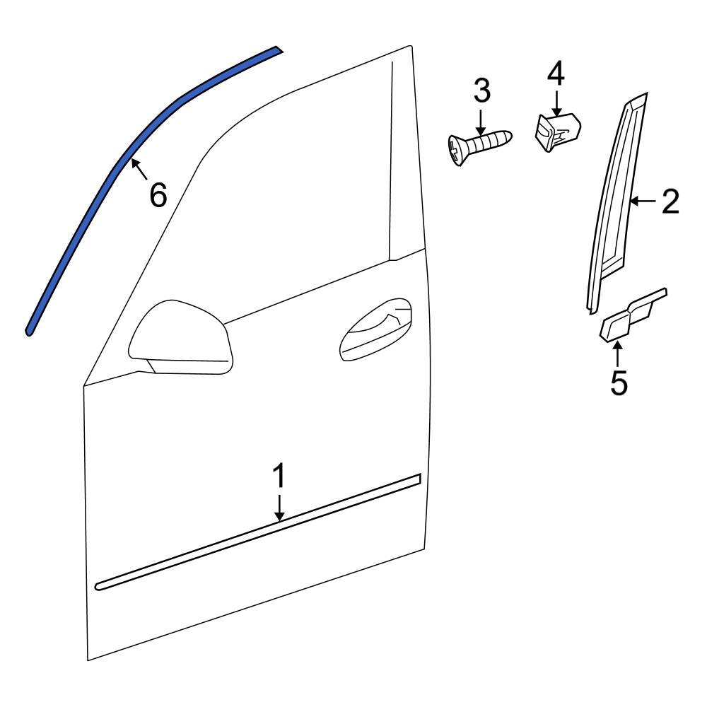 Mercedes-Benz OE 2537255601 - Front Right Door Reveal Molding
