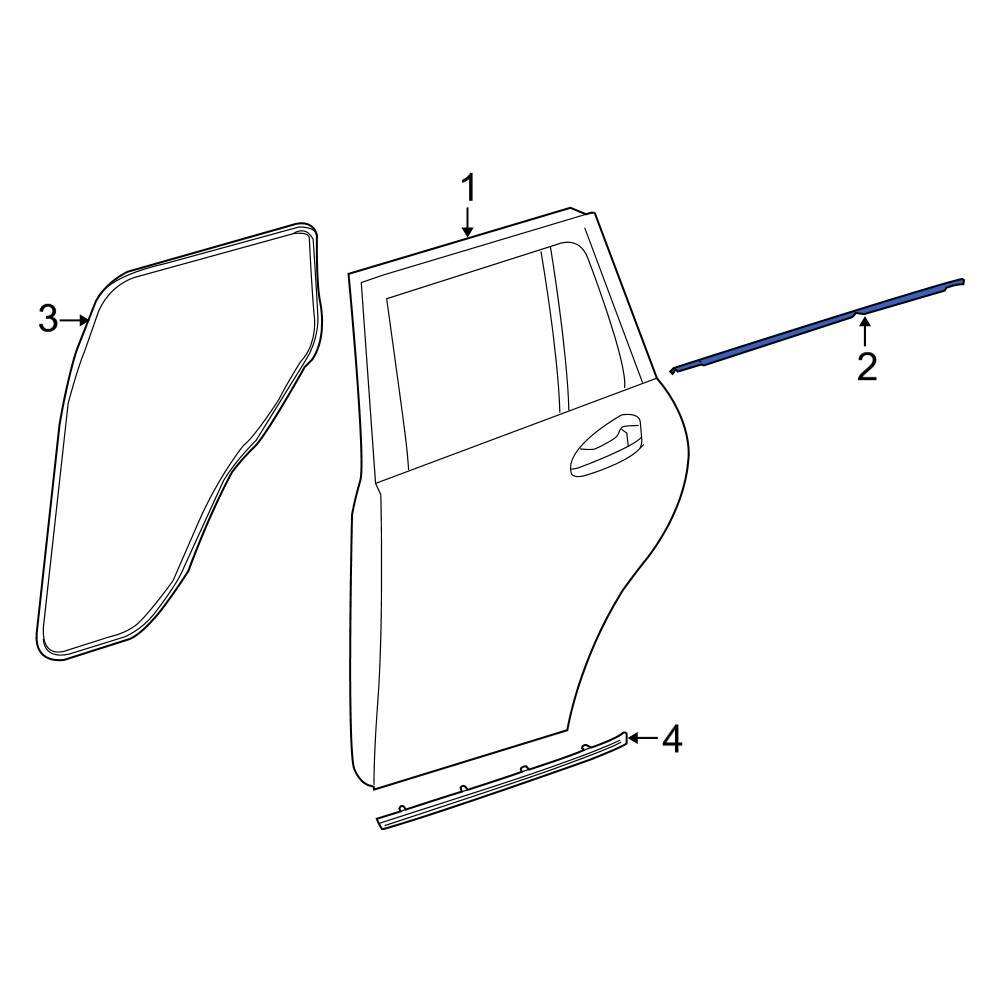 Mercedes-Benz OE 2537207805 - Front Right Door Belt Molding