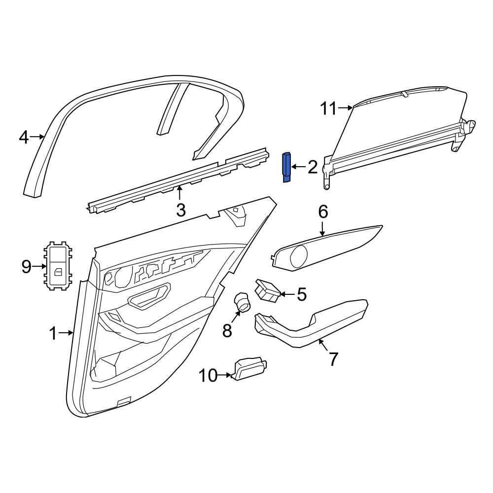 Mercedes-Benz OE 09976605009051 - Rear Lower Door Lock Knob
