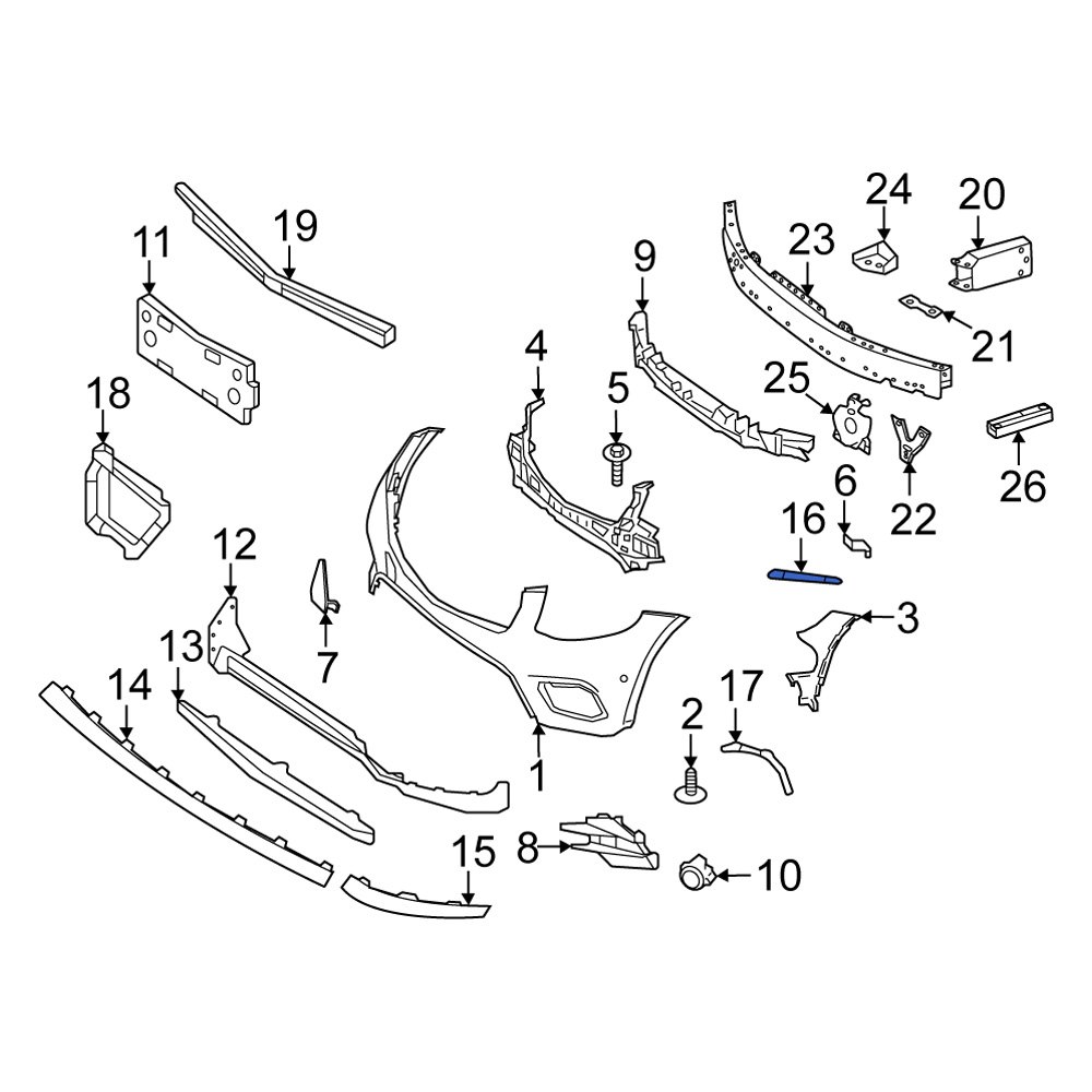 Mercedes-Benz OE 2538856801 - Front Right Bumper Guide