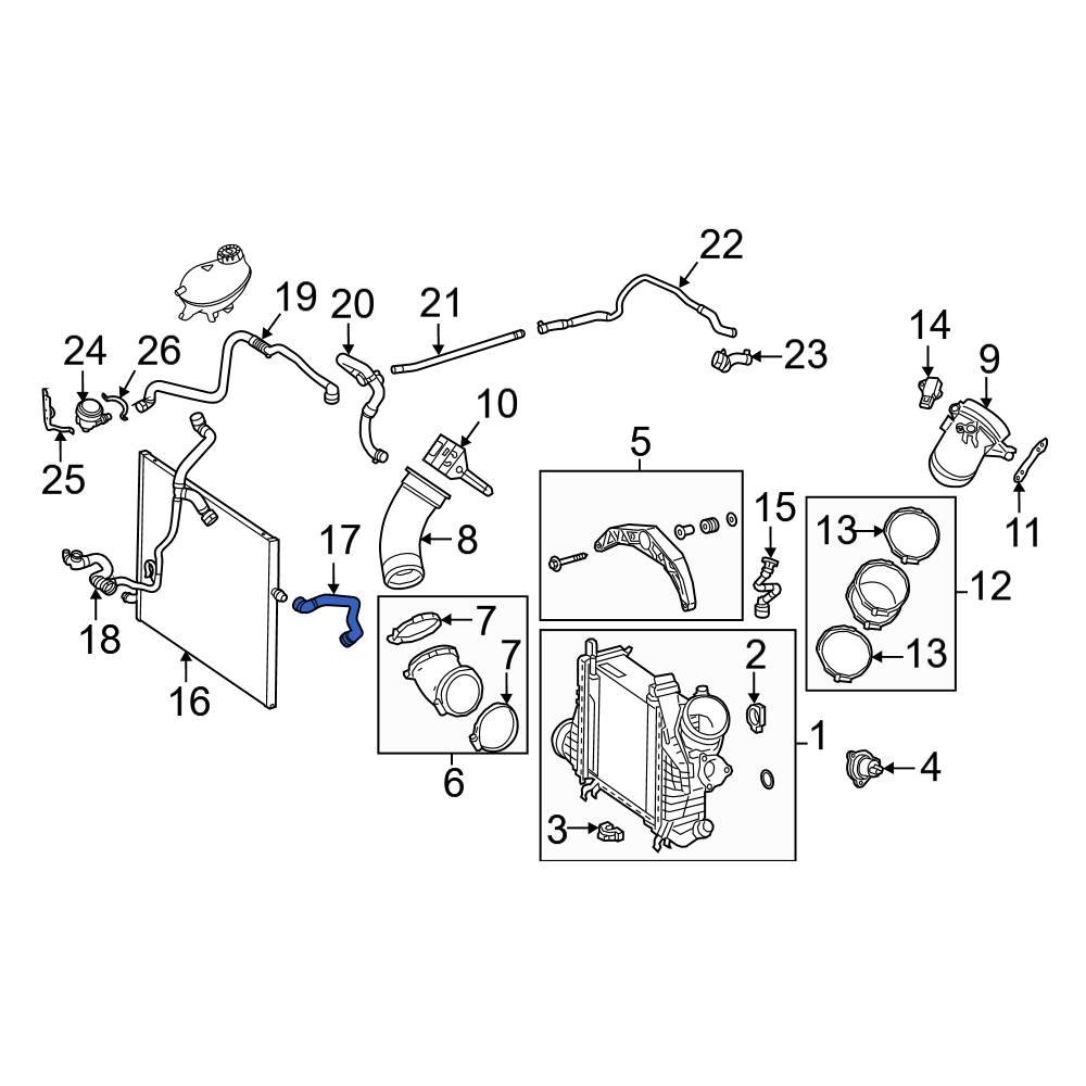 Mercedes-Benz OE 2385019500 - Left Radiator Coolant Hose