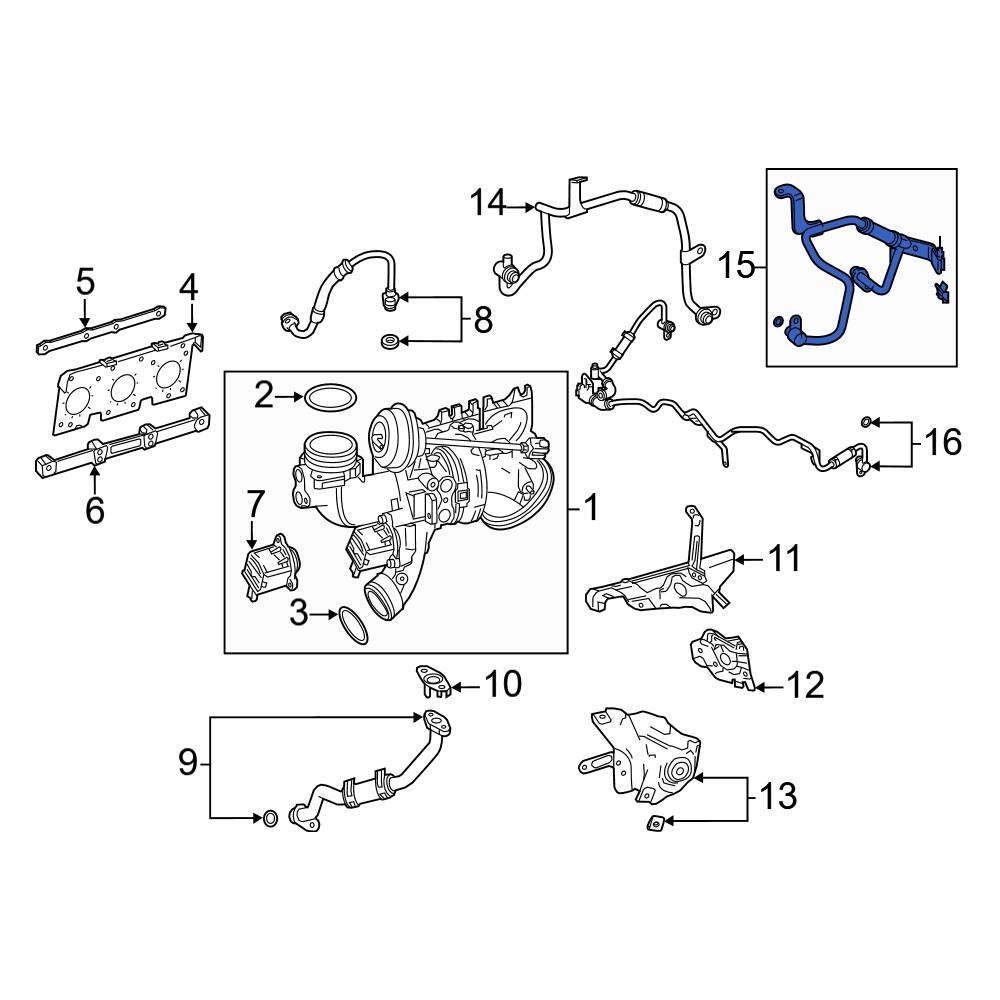 Mercedes-Benz OE 2762005951 - Left Turbocharger Coolant Line