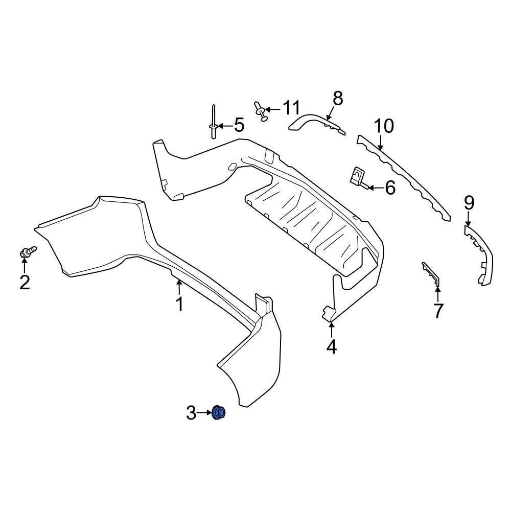 Mercedes-Benz OE 0009904962 - Bumper Cover Nut
