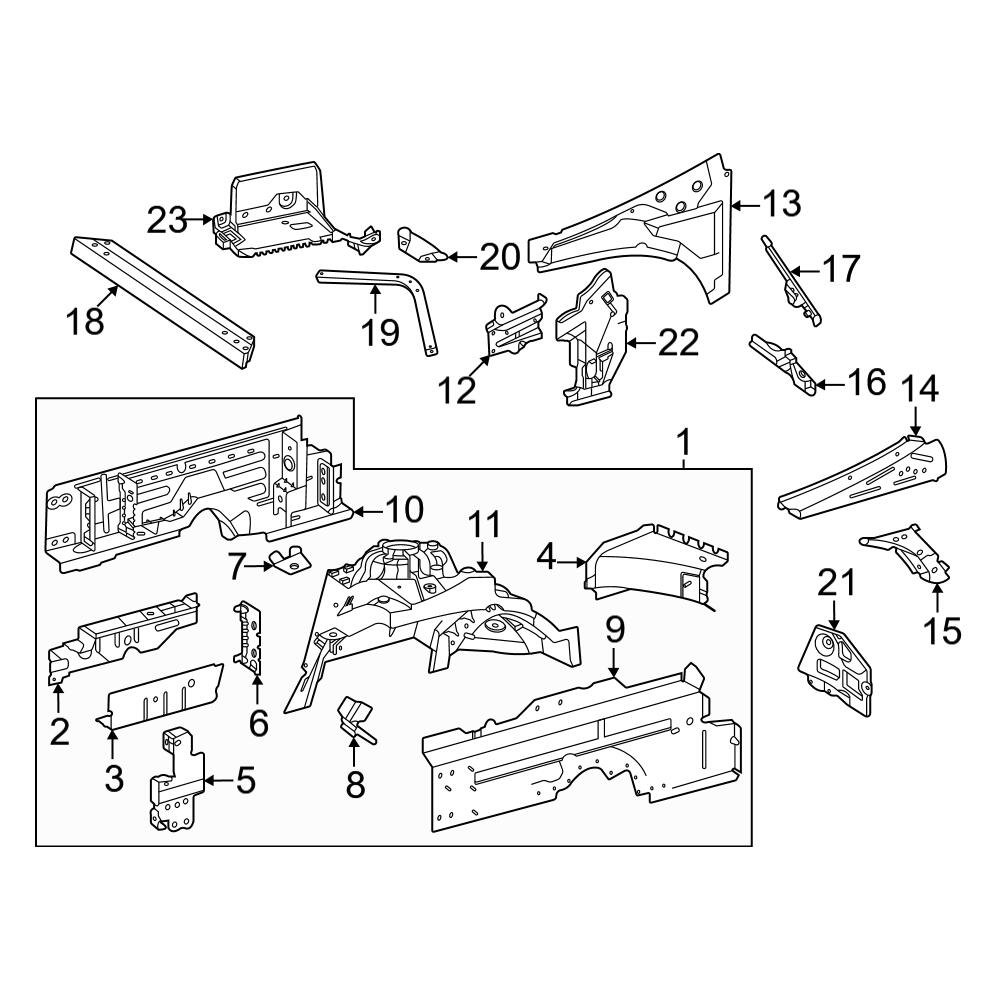 Mercedes-Benz OE 2966206001 - Front Right Frame Side Member Assembly