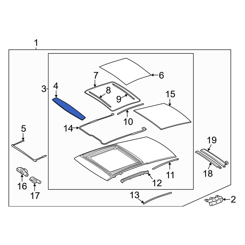 Mercedes-Benz OE 2967800200 - Front Roof Panel Glass