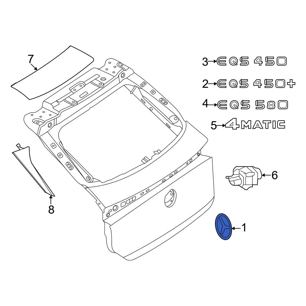 Mercedes-Benz OE 09981085009197 - Rear Hatch Emblem