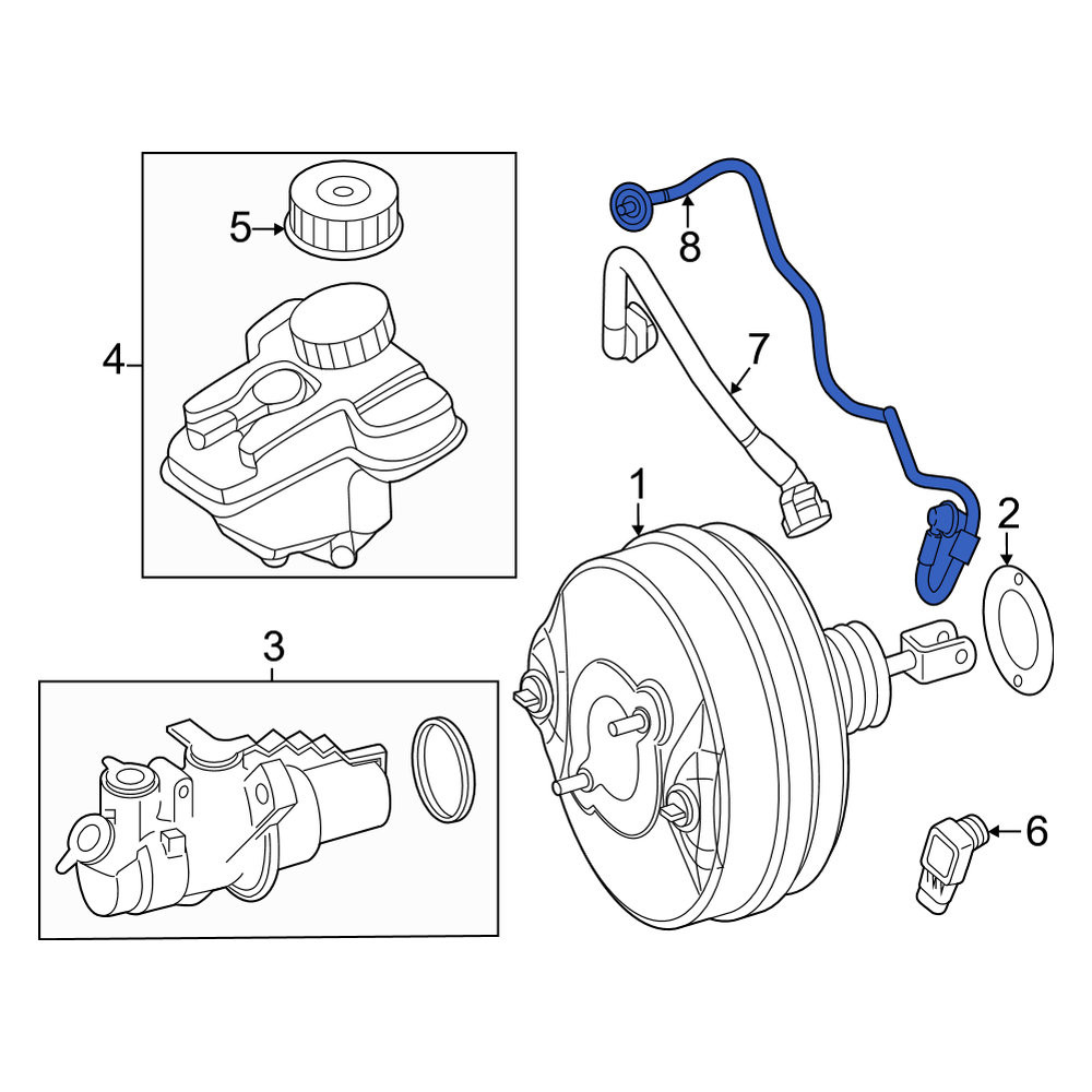 Mercedes-Benz OE 2064304500 - Rear Brake Vacuum Hose