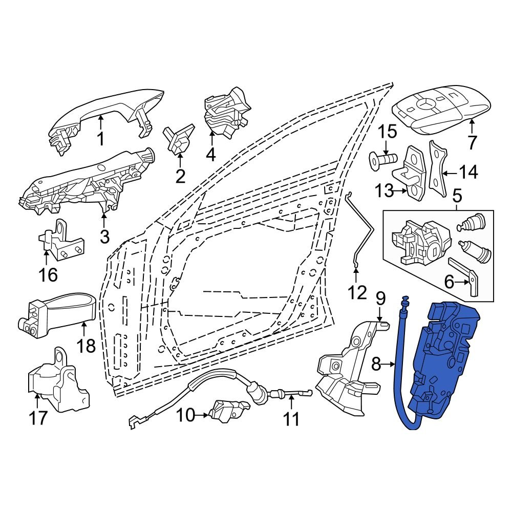 Mercedes-Benz OE 0997206002 - Front Left Door Latch Assembly