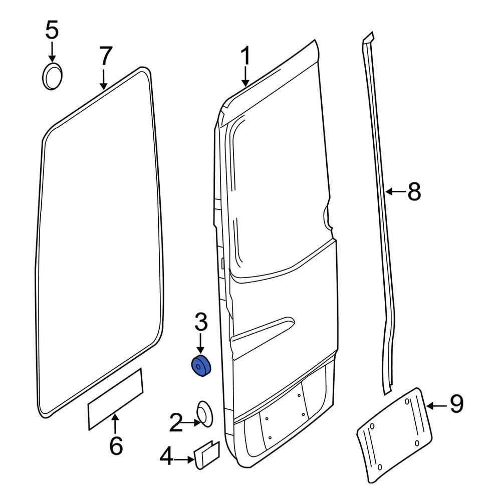 Mercedes-Benz OE 0009982340 - Rear Left Door Stop