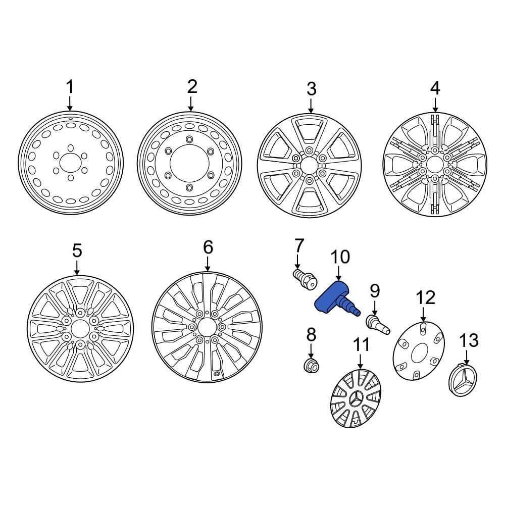 Mercedes-Benz OE 0009057205 - Tire Pressure Monitoring System (TPMS) Sensor