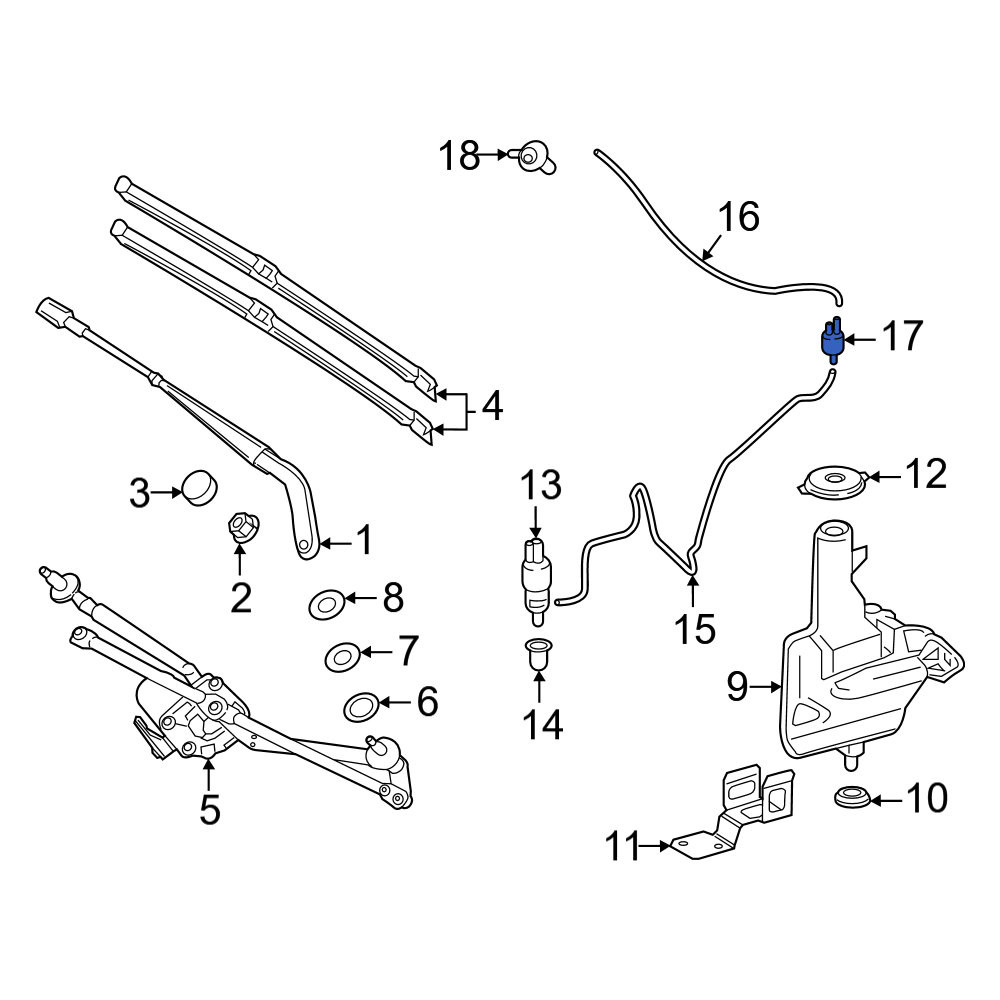 Mercedes-Benz OE 0008600862 - Front Windshield Washer Check Valve