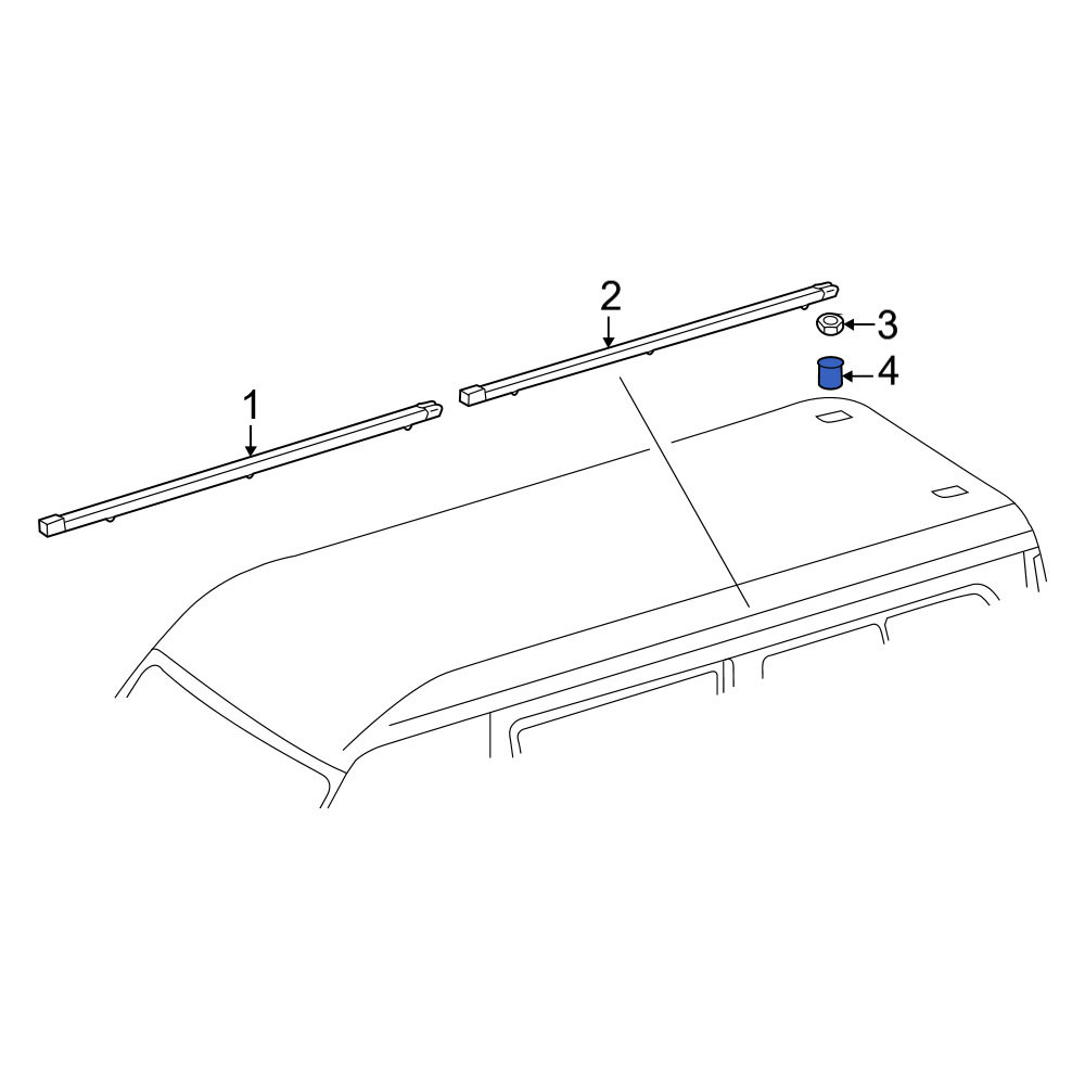 Mercedes-Benz OE 0009904037 - Roof Luggage Carrier Side Rail Nut