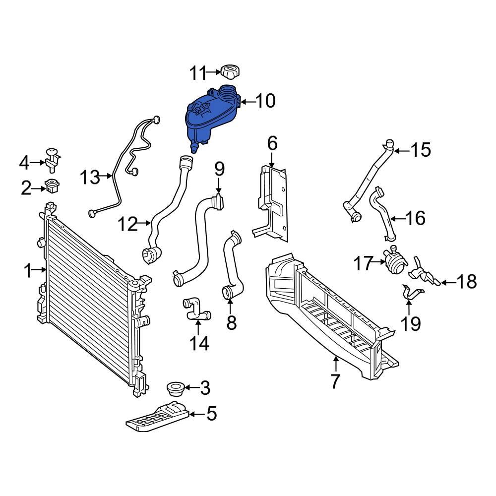 Mercedes-Benz OE 2465000049 - Front Engine Coolant Reservoir