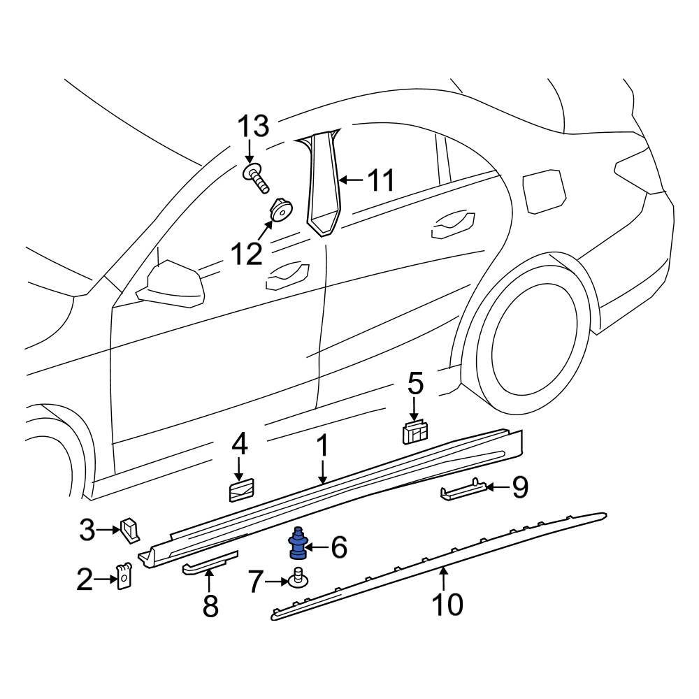 Mercedes-Benz OE 0009917298 - Upper Rocker Panel Molding Clip