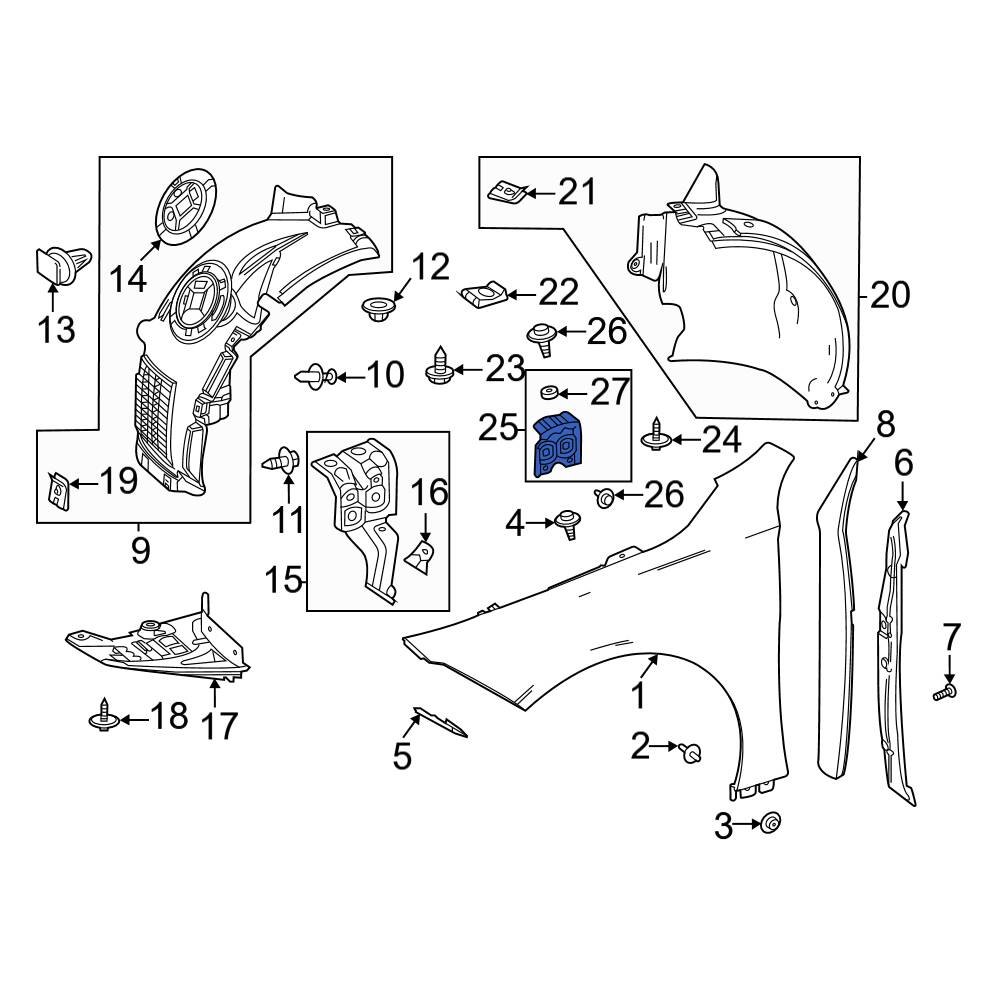 Mercedes-Benz OE 1778802200 - Rear Right Fender Bracket