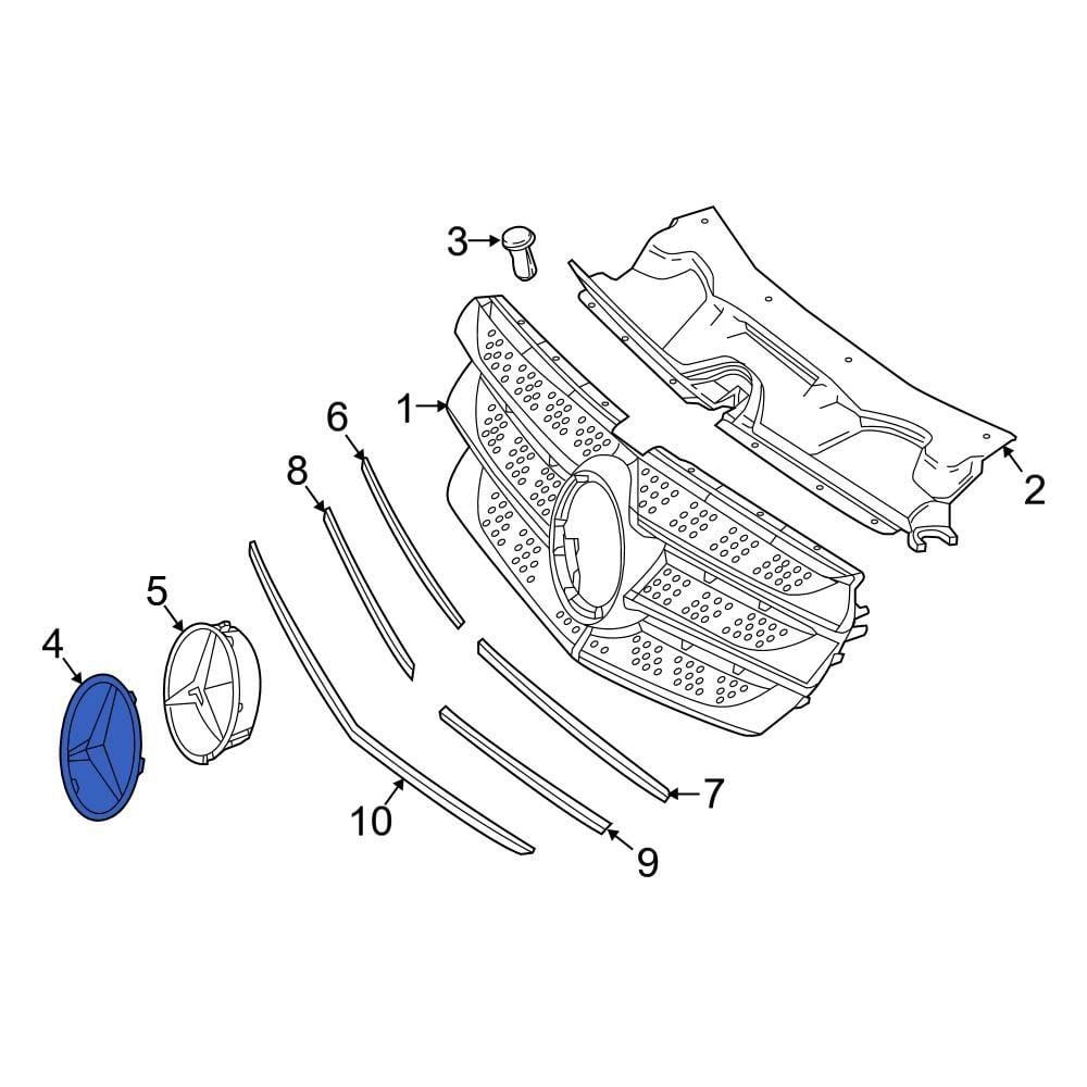 Mercedes-Benz OE 2078170016 - Front Grille Emblem