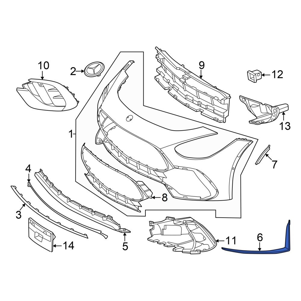 Mercedes-Benz OE 1928857302 - Front Left Spoiler