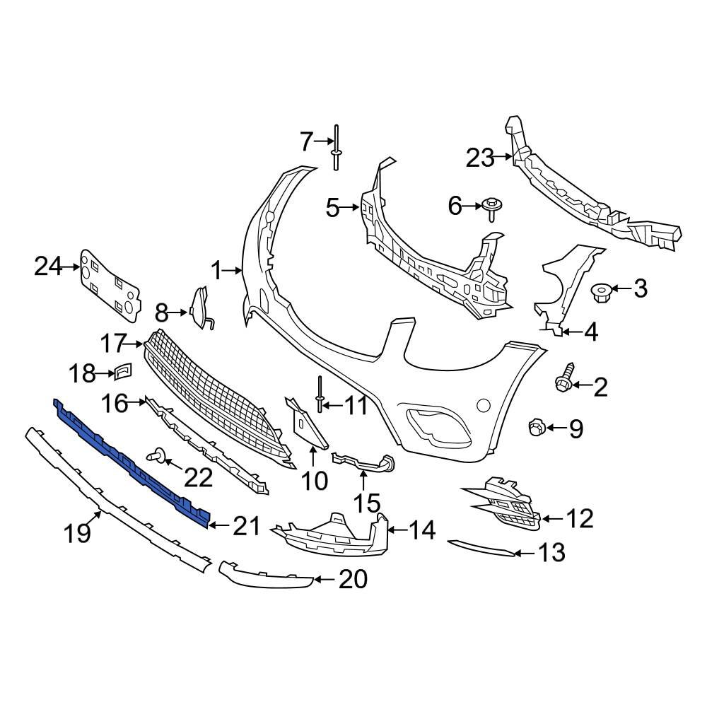 Mercedes-Benz OE 2538850003 - Front Lower Radiator Support Air Deflector