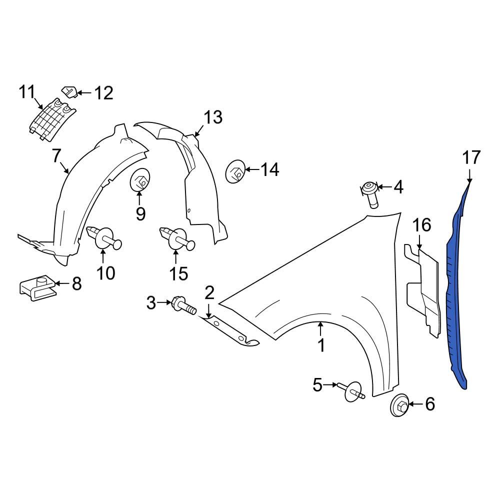 Mercedes-Benz OE 2538890025 - Front Left Fender Insulator