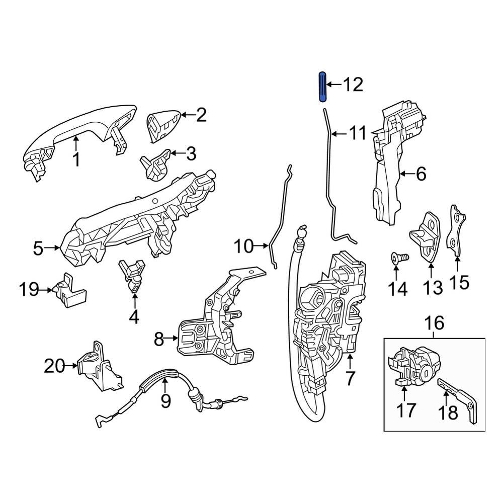 Mercedes-Benz OE 09976605009051 - Front Door Lock Knob