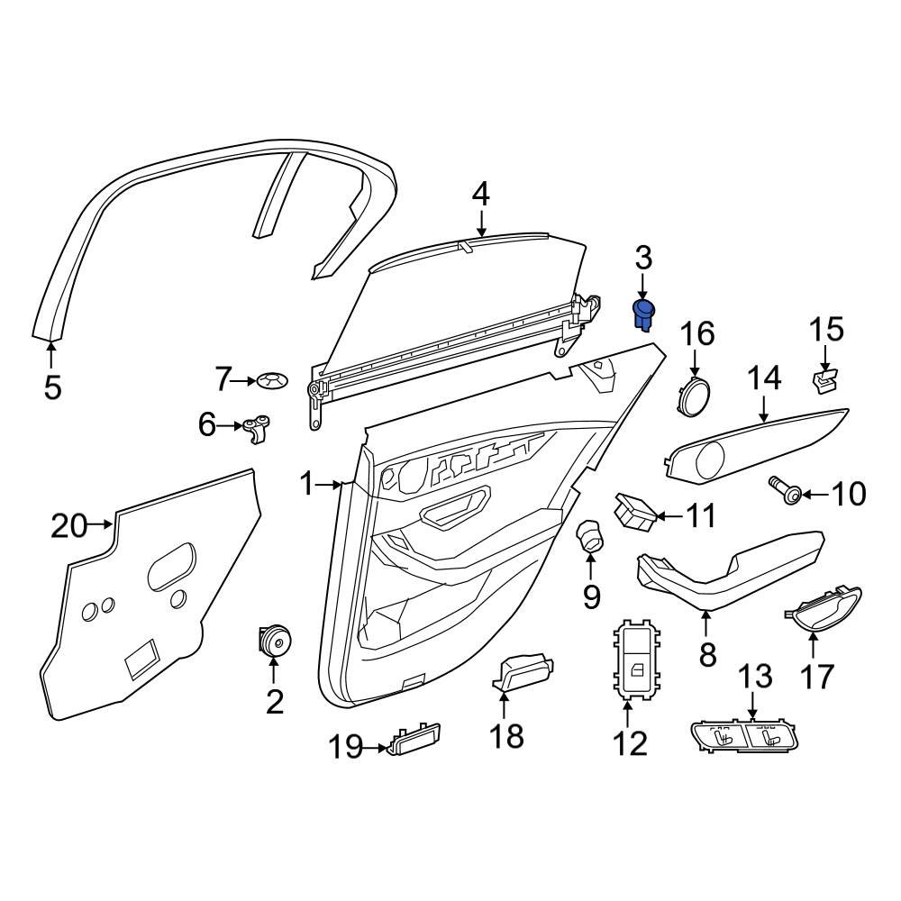 Mercedes-Benz OE 20576600009051 - Front Door Lock Knob Bezel