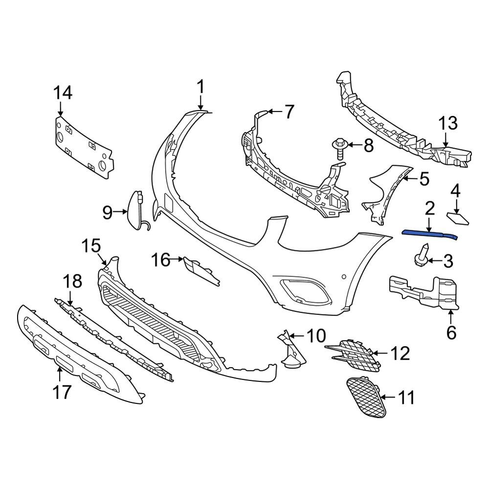 Mercedes-Benz OE 2538856801 - Front Right Bumper Guide