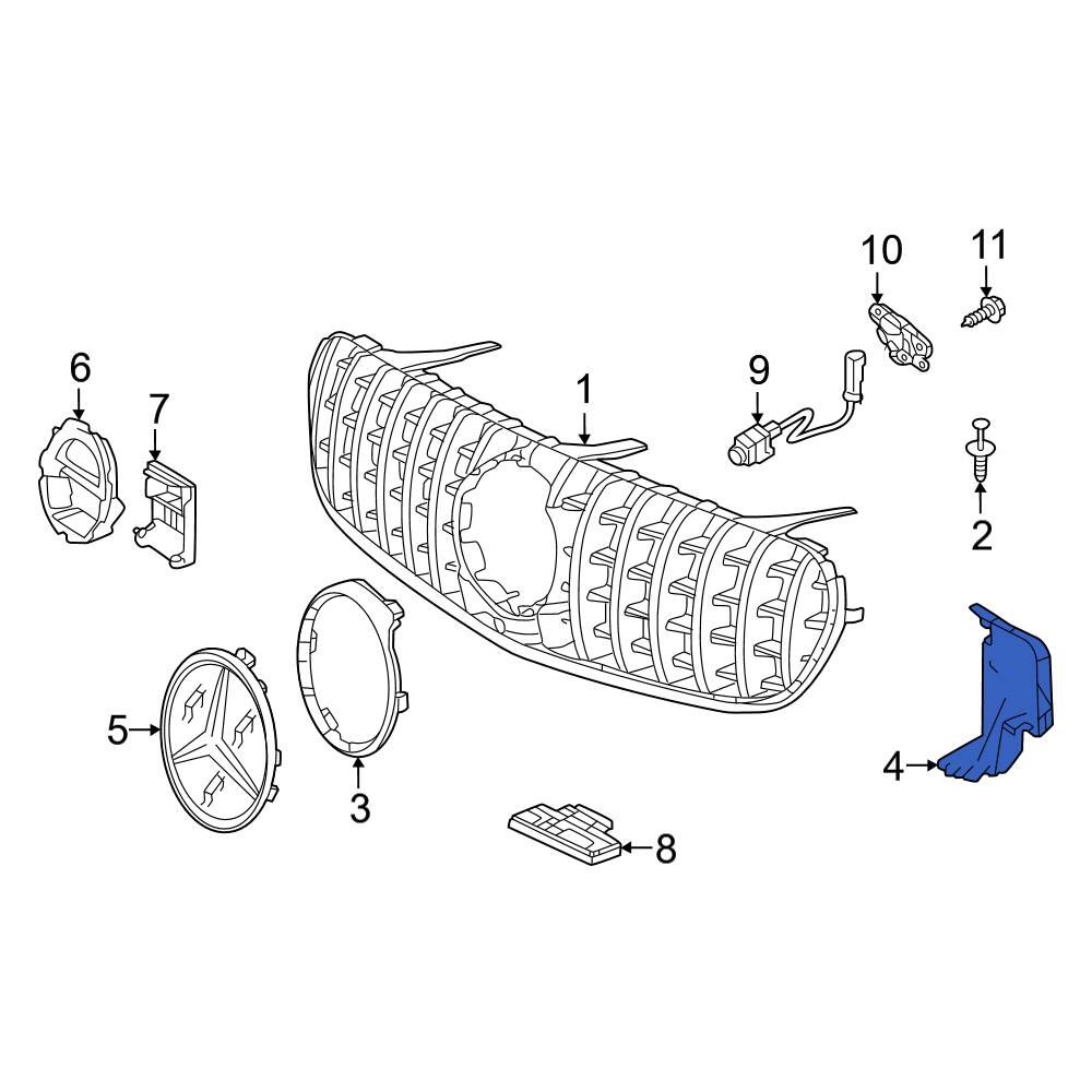 Mercedes-Benz OE 2538855705 - Front Right Radiator Support Air Deflector