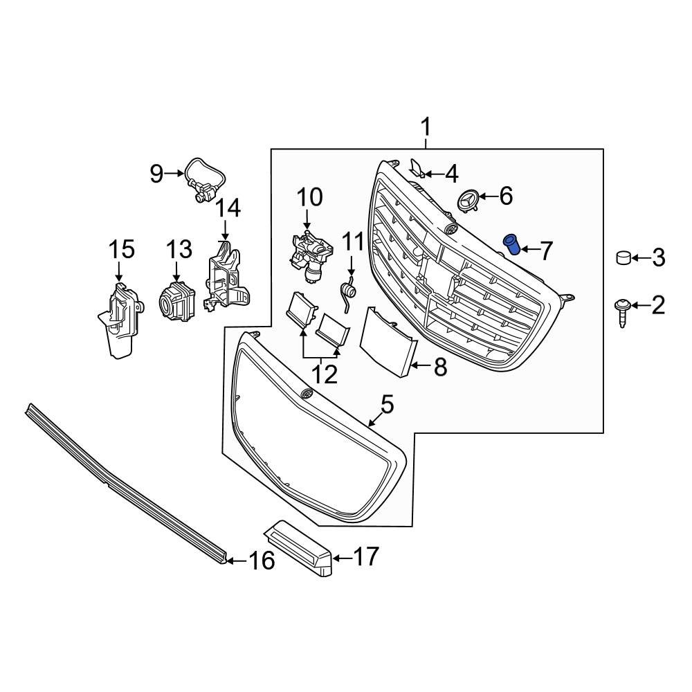 Mercedes-Benz OE 1689971381 - Grille Emblem Grommet