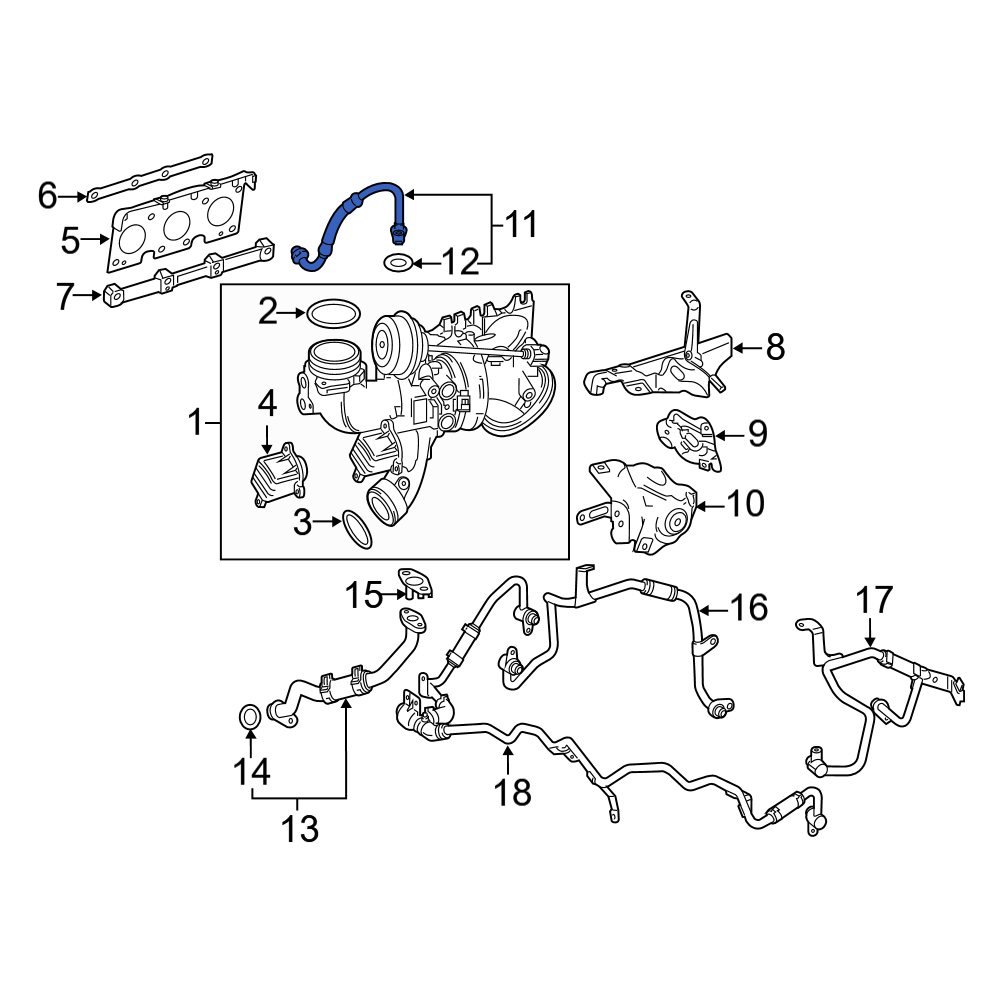 Mercedes-Benz OE 2760900377 - Left Turbocharger Oil Line