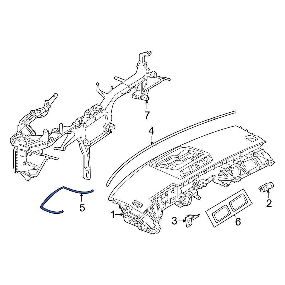 Mercedes-Benz OE 2236893400 - Inner Dashboard Panel Seal