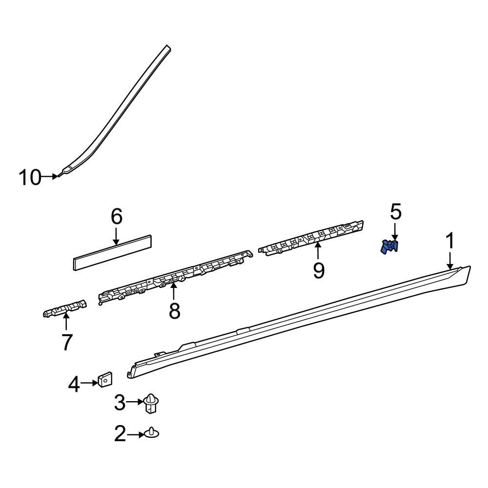 Mercedes-Benz OE 2236982601 - Rocker Panel Molding Clip
