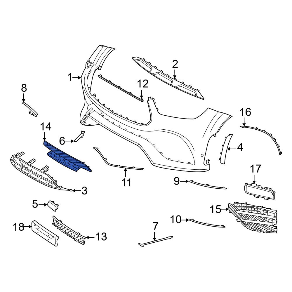 Mercedes-Benz OE 1678857403 - Front Left Grille