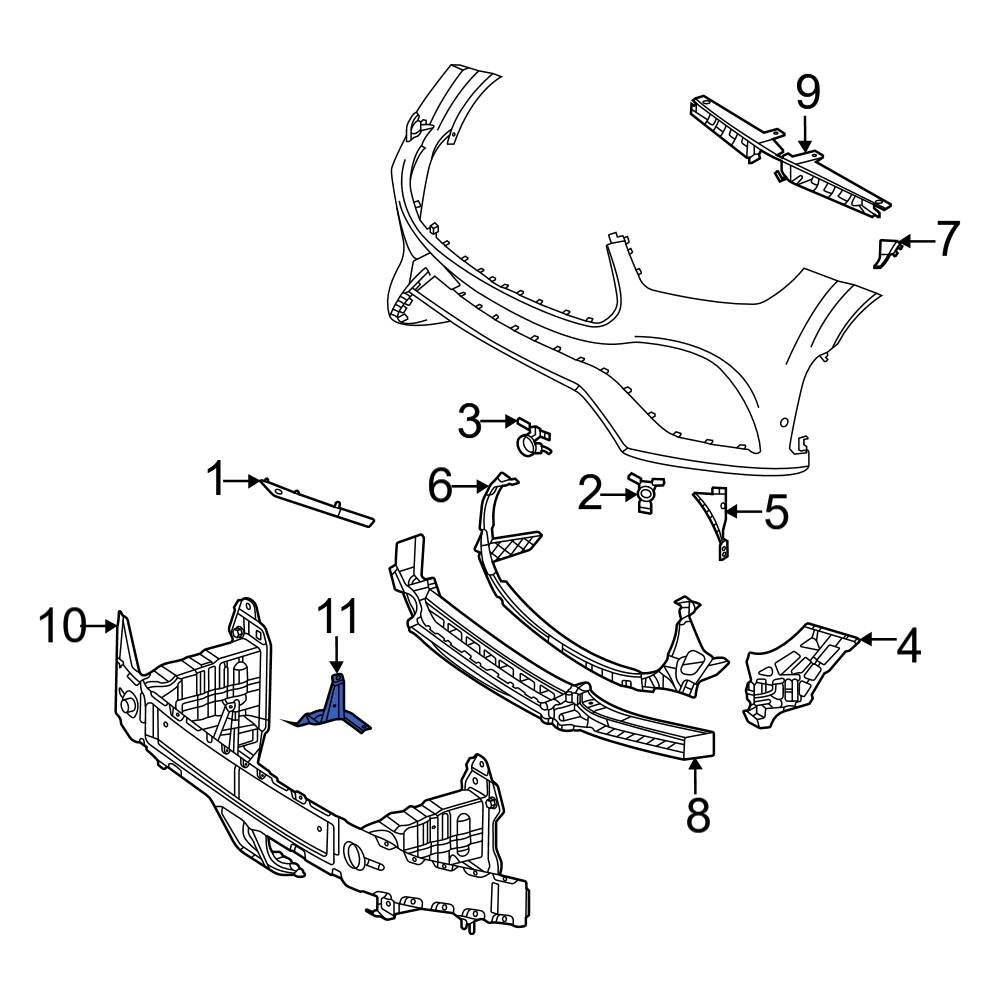 Mercedes-Benz OE 1676208500 - Front Left Bumper Impact Bar Bracket