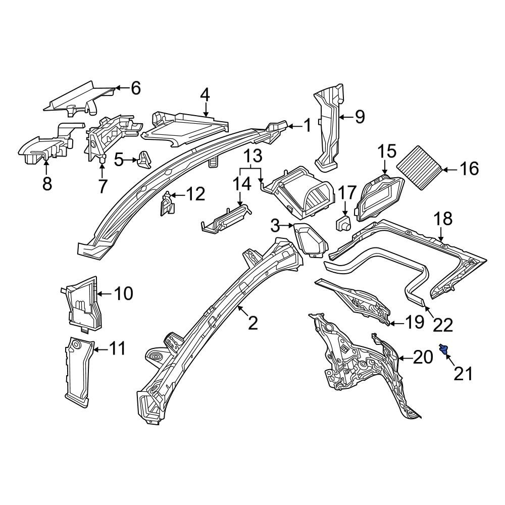 Mercedes-Benz OE 0029880542 - Cowl Water Deflector Clip