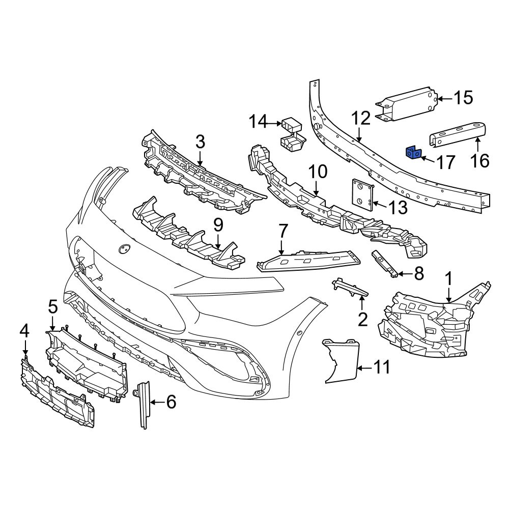 Mercedes-Benz OE 2066201801 - Bumper Impact Absorber Bracket