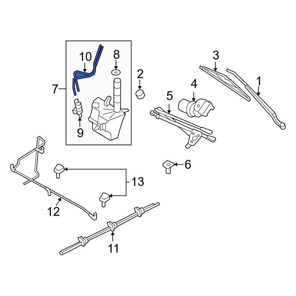 Mercury OE 8L8Z17A605B - Front Windshield Washer Hose