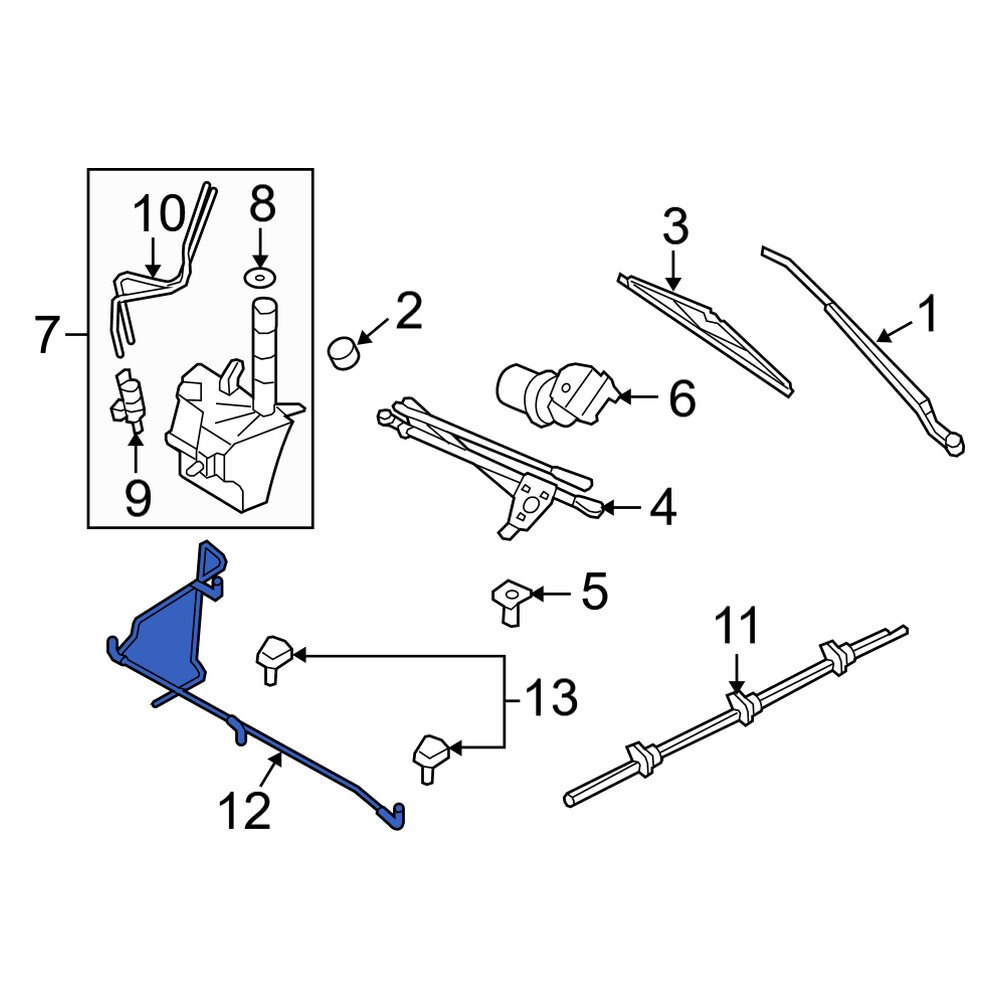 Mercury OE 8L8Z17A605B - Front Windshield Washer Hose