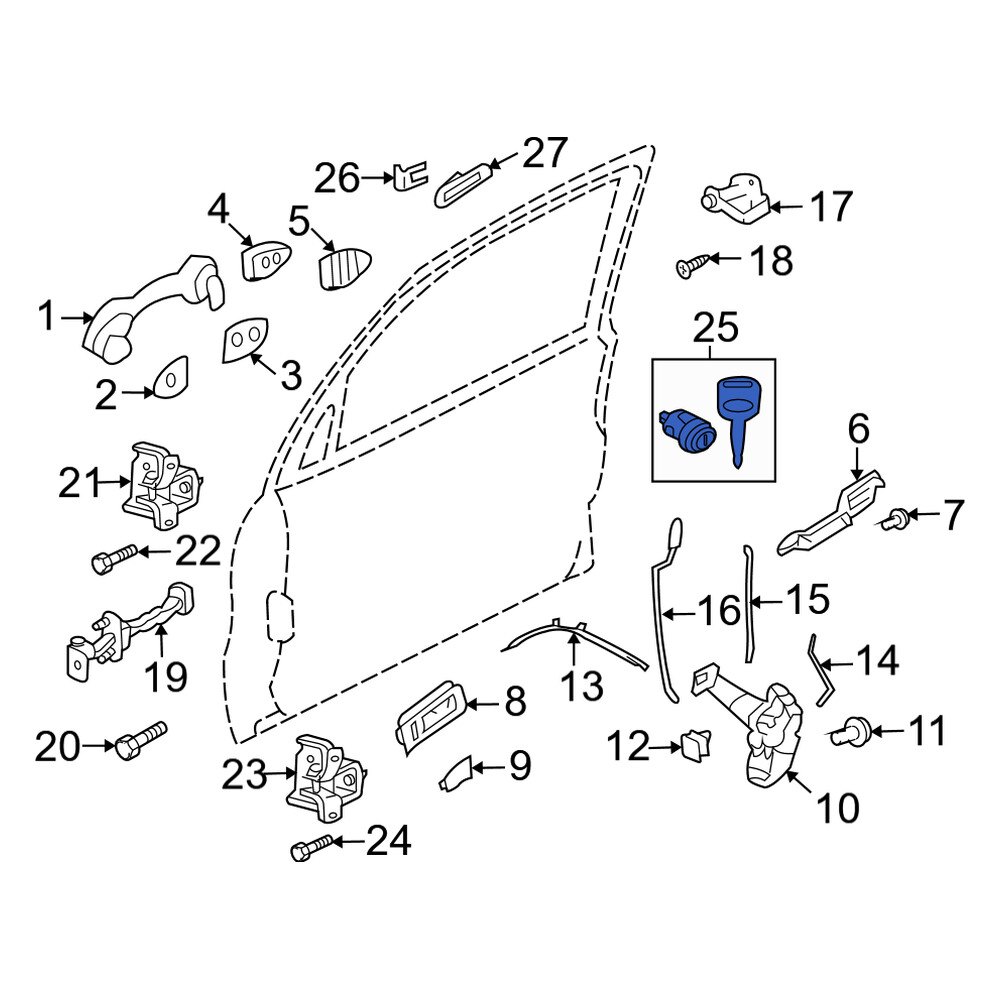 Mercury OE 8E5Z5421991B - Front Left Door Lock Cylinder