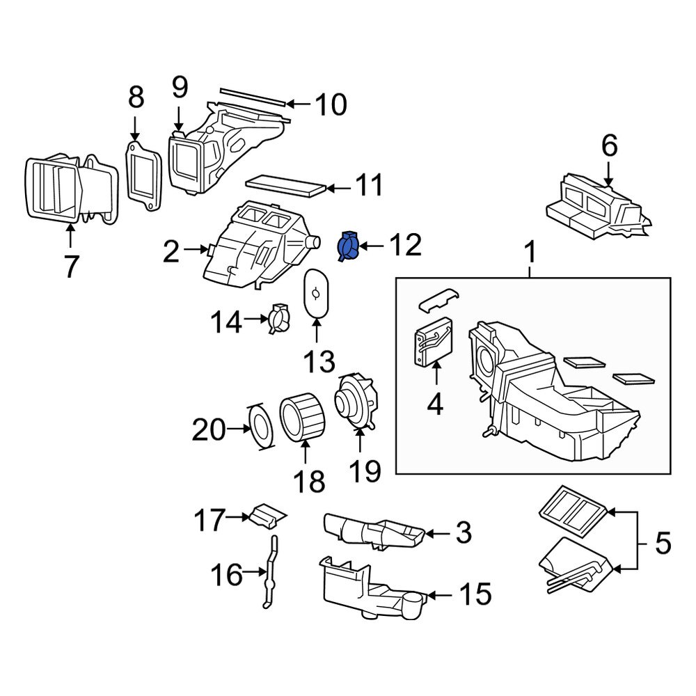Mercury OE AA5Z19E616A - HVAC Air Inlet Door Actuator
