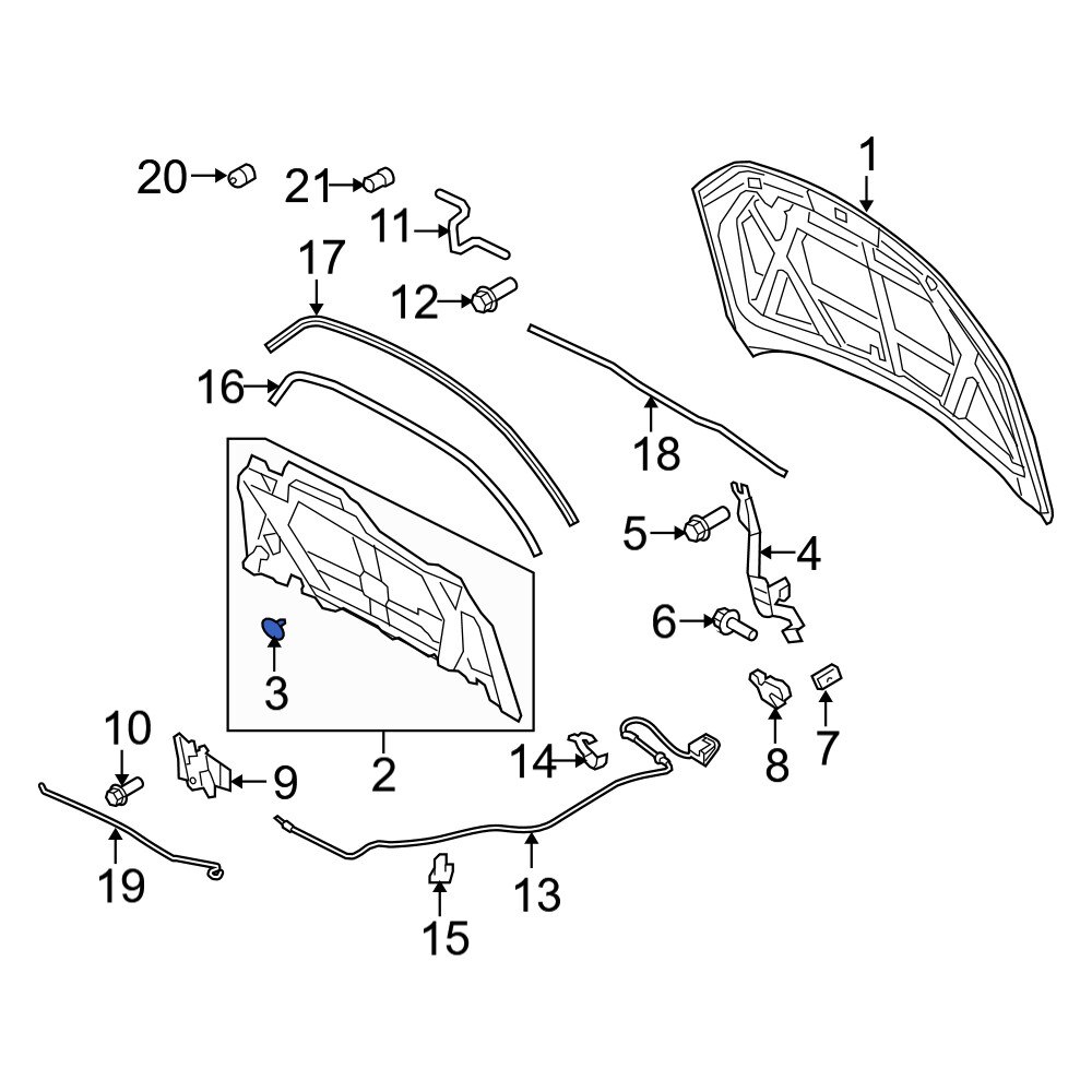 Mercury OE W708633S300 - Hood Insulation Pad Clip