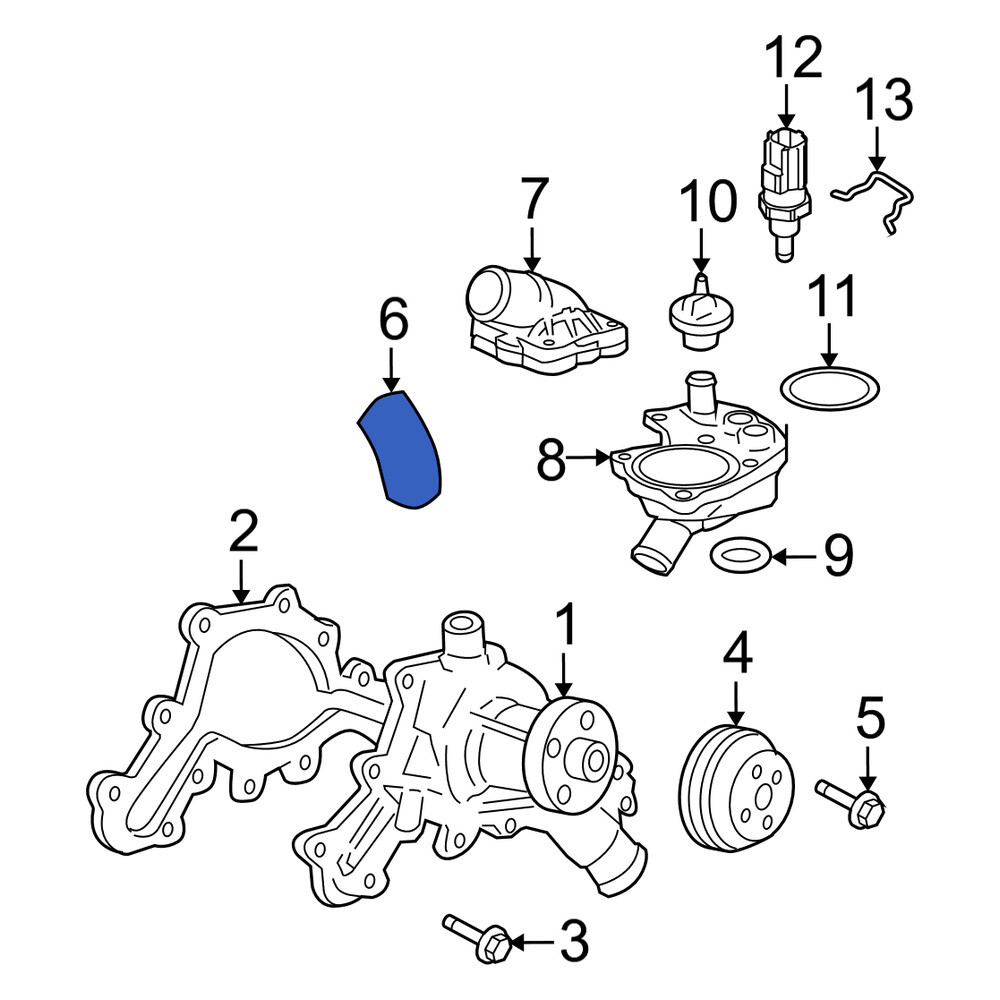 Mercury OE F77Z8548AF - Engine Coolant Bypass Hose