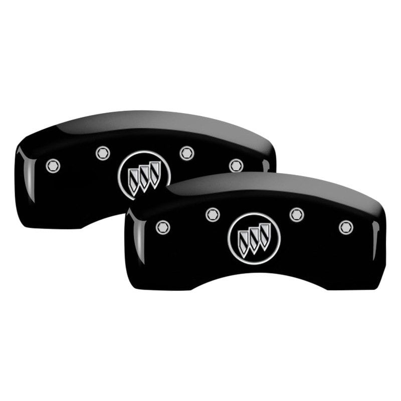 MGP® 49019SBSHBK - Gloss Black Caliper Covers with Buick / Buick Shield ...