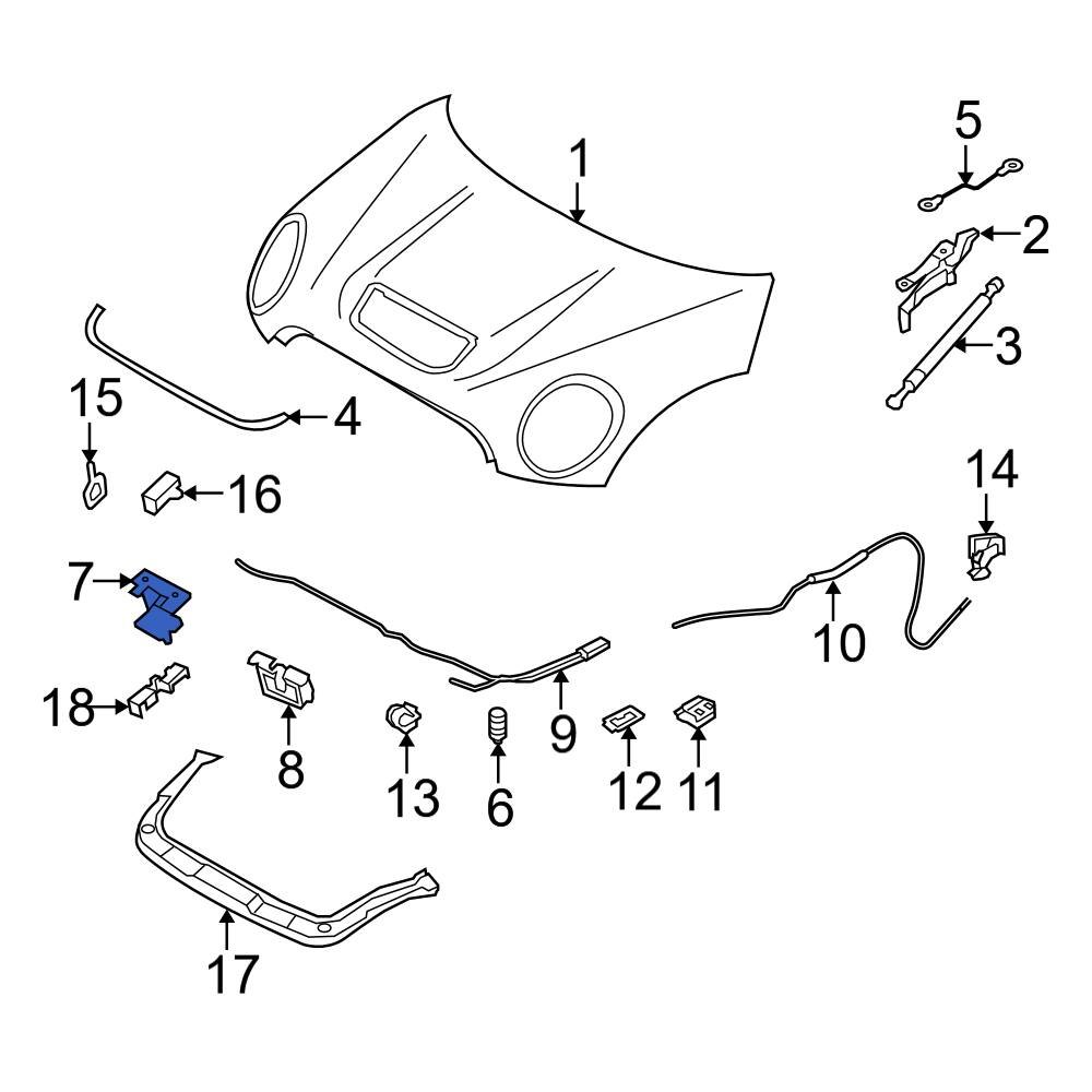 Mini OE 51232753420 - Front Hood Safety Catch
