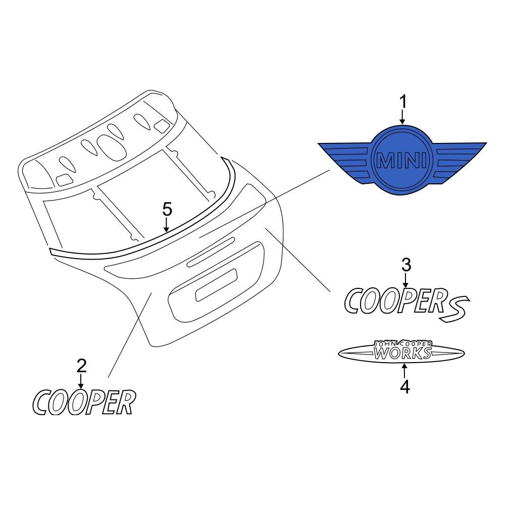 Mini OE 51142759223 - Rear Deck Lid Emblem