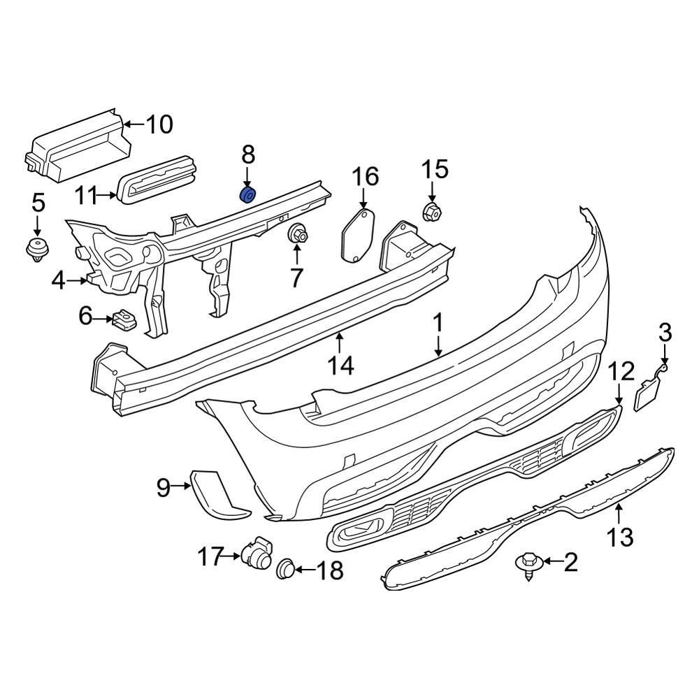 Mini OE 51127256354 - Bumper Cover Support Rail Insulator