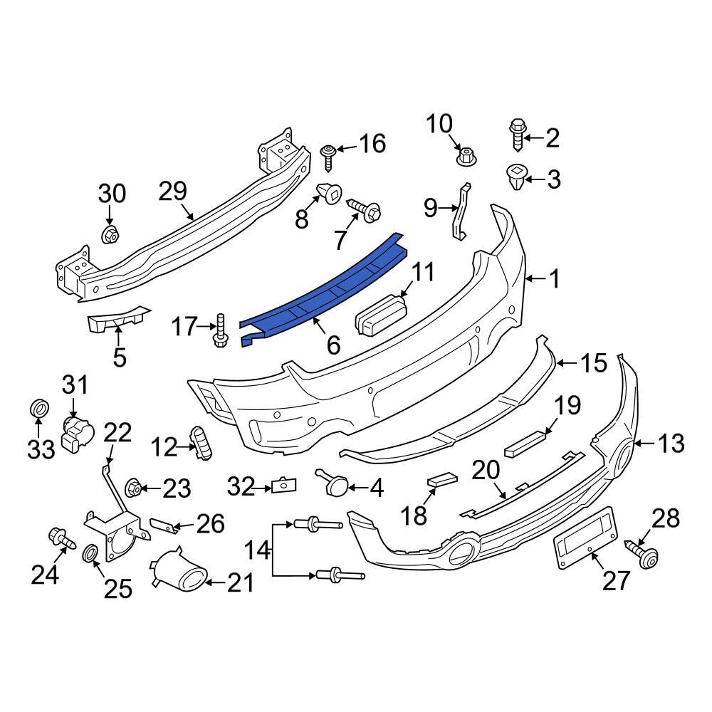 Mini OE 51129800757 - Rear Inner Bumper Guide