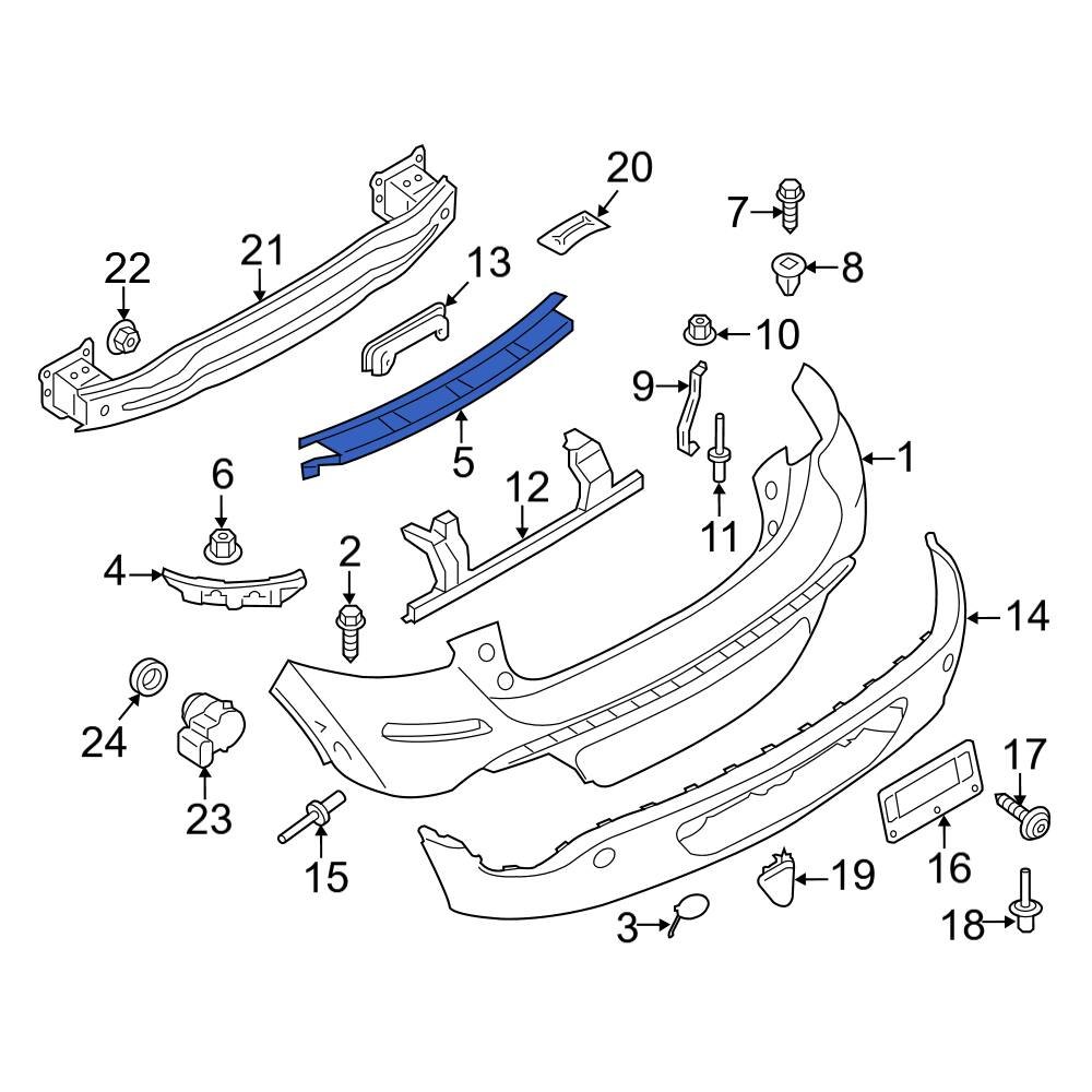 Mini OE 51129800757 - Rear Inner Bumper Guide