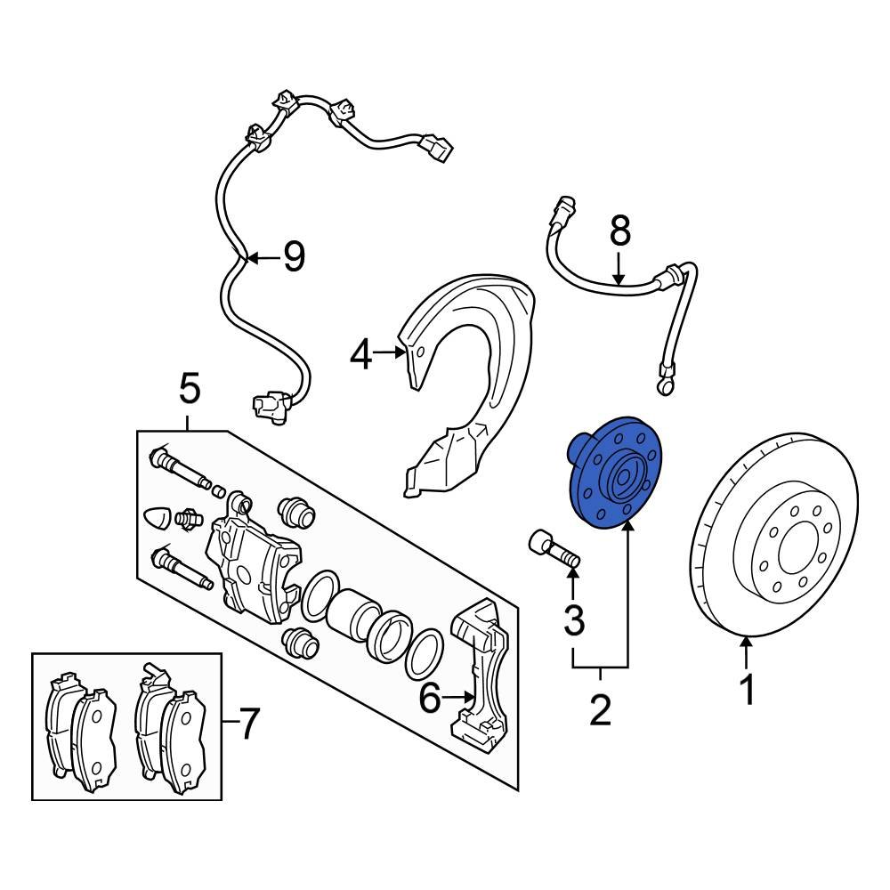 Mitsubishi OE 3885A016 - Front Wheel Bearing and Hub Assembly