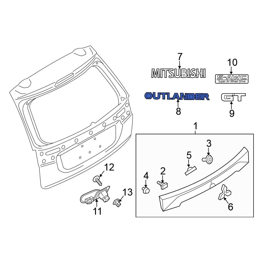 Mitsubishi OE 7415A401 - Rear Hatch Emblem
